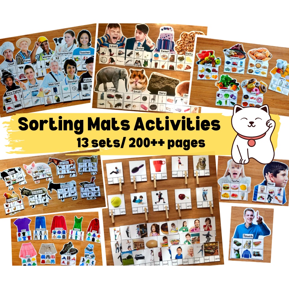 A145 - Printable Sorting Mats Activities 13 sets [PDF] busy book kids ...
