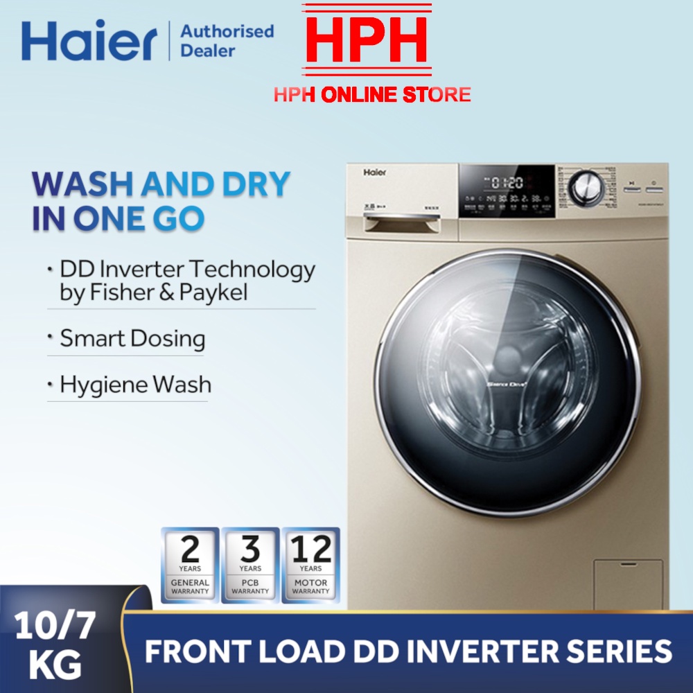 【Official Store】 HAIER HWD100-FD756DD 10KG / 7KG INVERTER FRONT LOAD ...