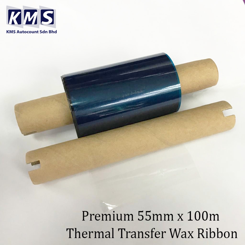 [1 roll] Premium 55mm x 100m Thermal Transfer Wax Ribbon 55x100 ITW TTR ...