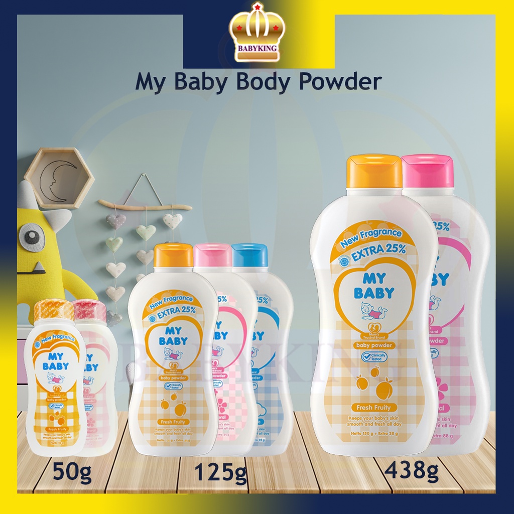 Original My Baby Mybaby Powder Fresh & Moist / Nourish & Smooth / Soft Gentle / Cornstarch (50g ...