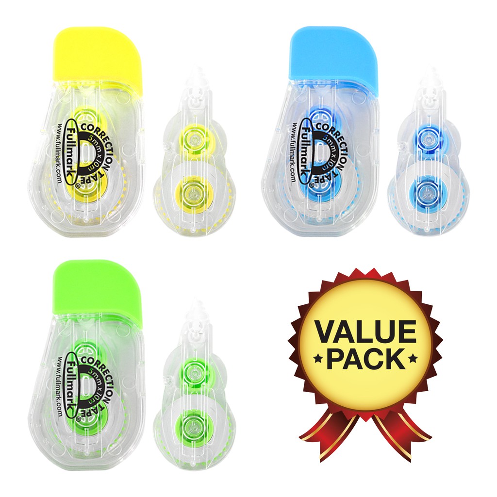 Fullmark Correction Tape with Refill - 3 + 3 Pack (Model G) | Shopee ...