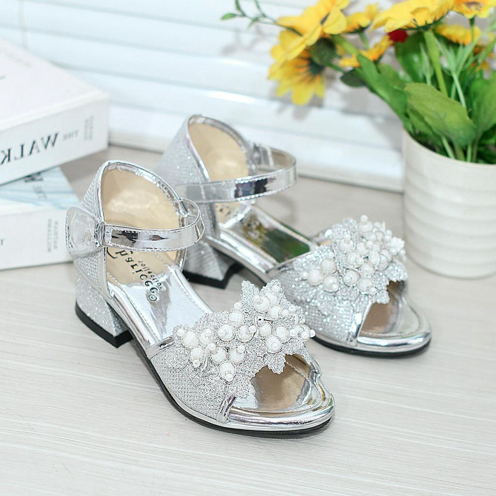 The Latest 3cm Glossy Heel Tofu Strap Girls Party Sandals Shoes ...