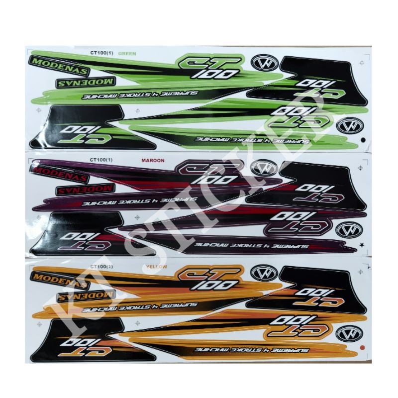 MODENAS CT100 (1) BODY STICKER | Shopee Malaysia