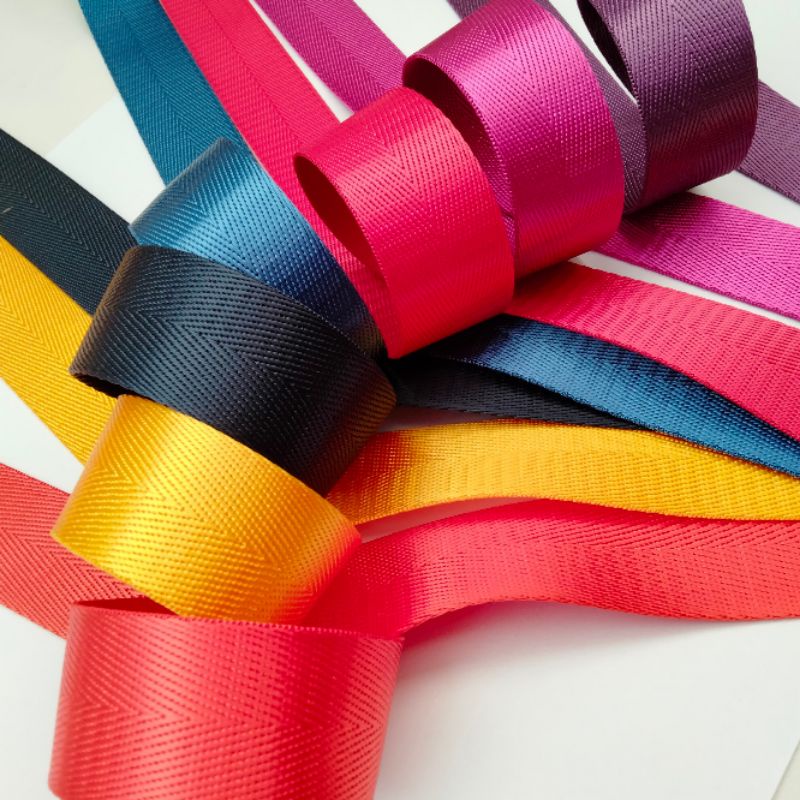 Polyester Imitation Nylon Webbing Herringbone Pattern 2.0cm 2.5cm ...