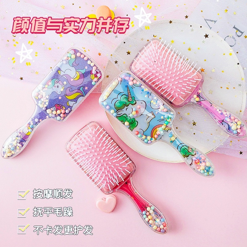 Little Girls Comb Unicorn Airbag Comb Curly Hair Comb Kids Baby Massage ...