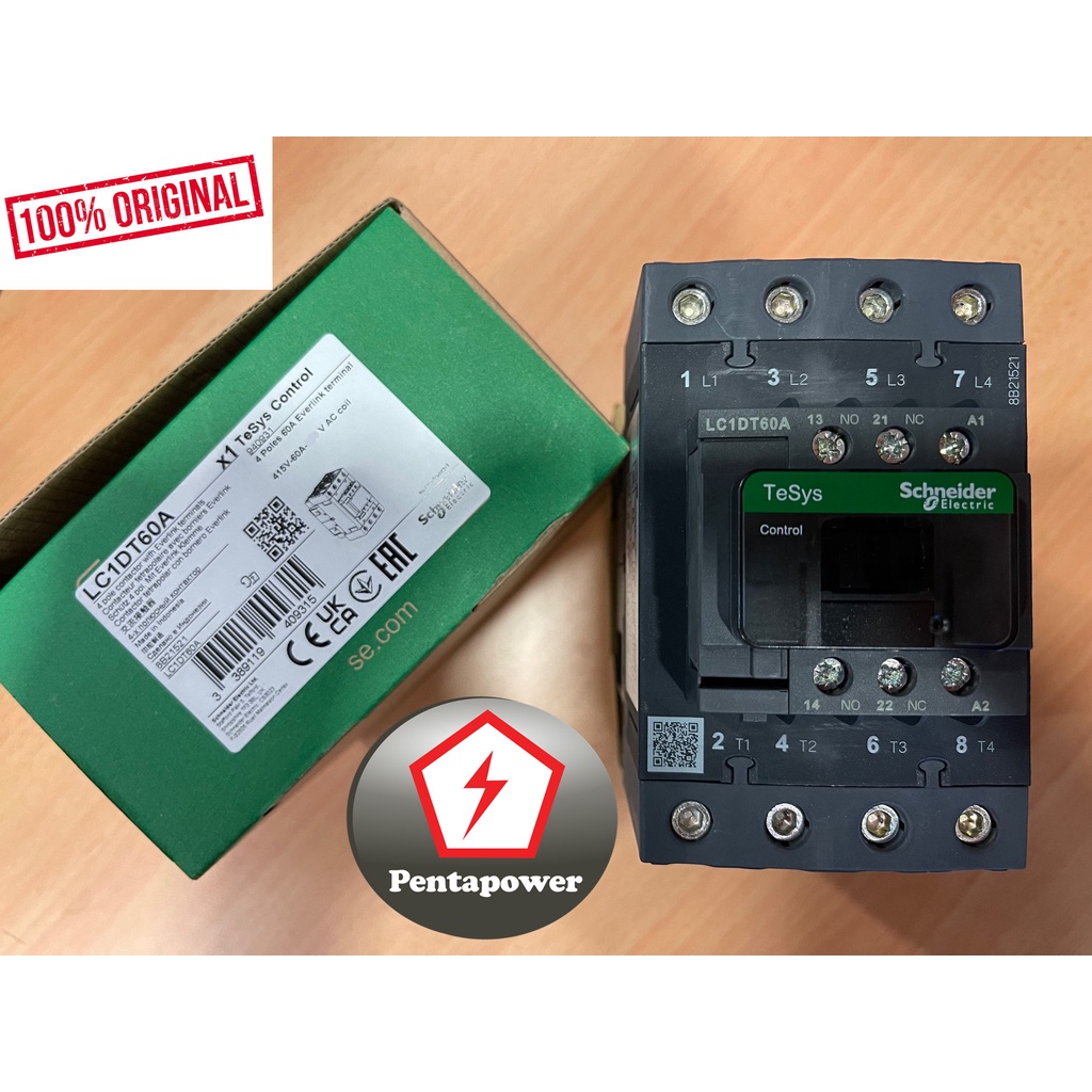 SCHNEIDER LC1DT60A TeSys D contactor - 4P 4 POLE (4 NO) - AC-1 - = 440 ...