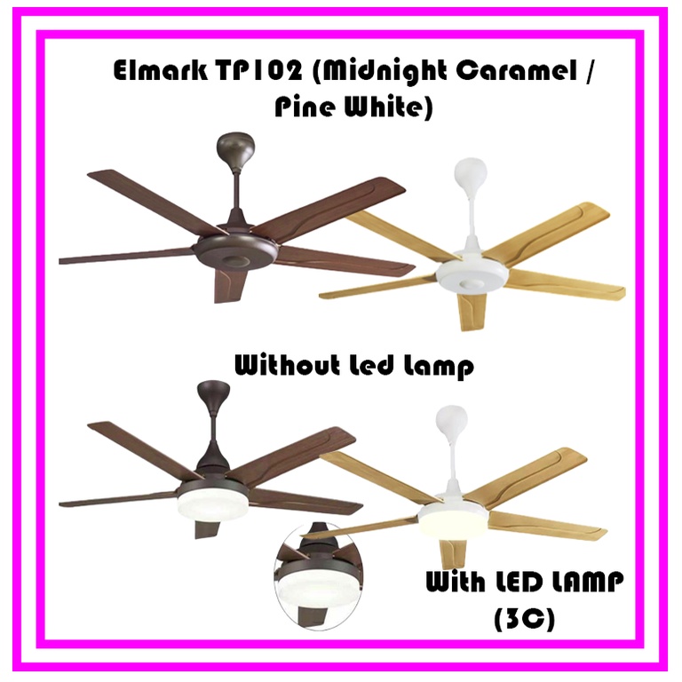 Elmark 52" Remote Control LED Ceiling Fan With ABS Blade & Super 188mm ...