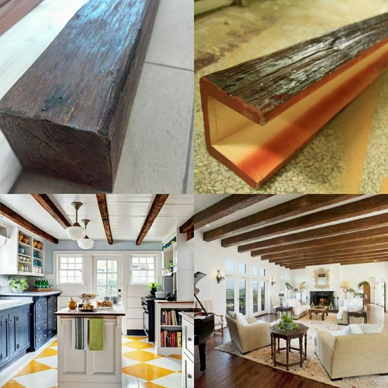 4in x 4in PU wood beam / faux beam / kayu PU / rustic wood / farmhouse ...