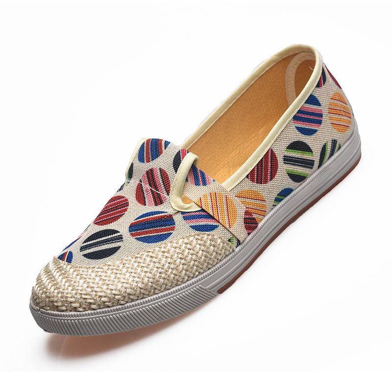 Old Beijing cloth shoes women's Kasut Perempuan linen flat non-slip ...