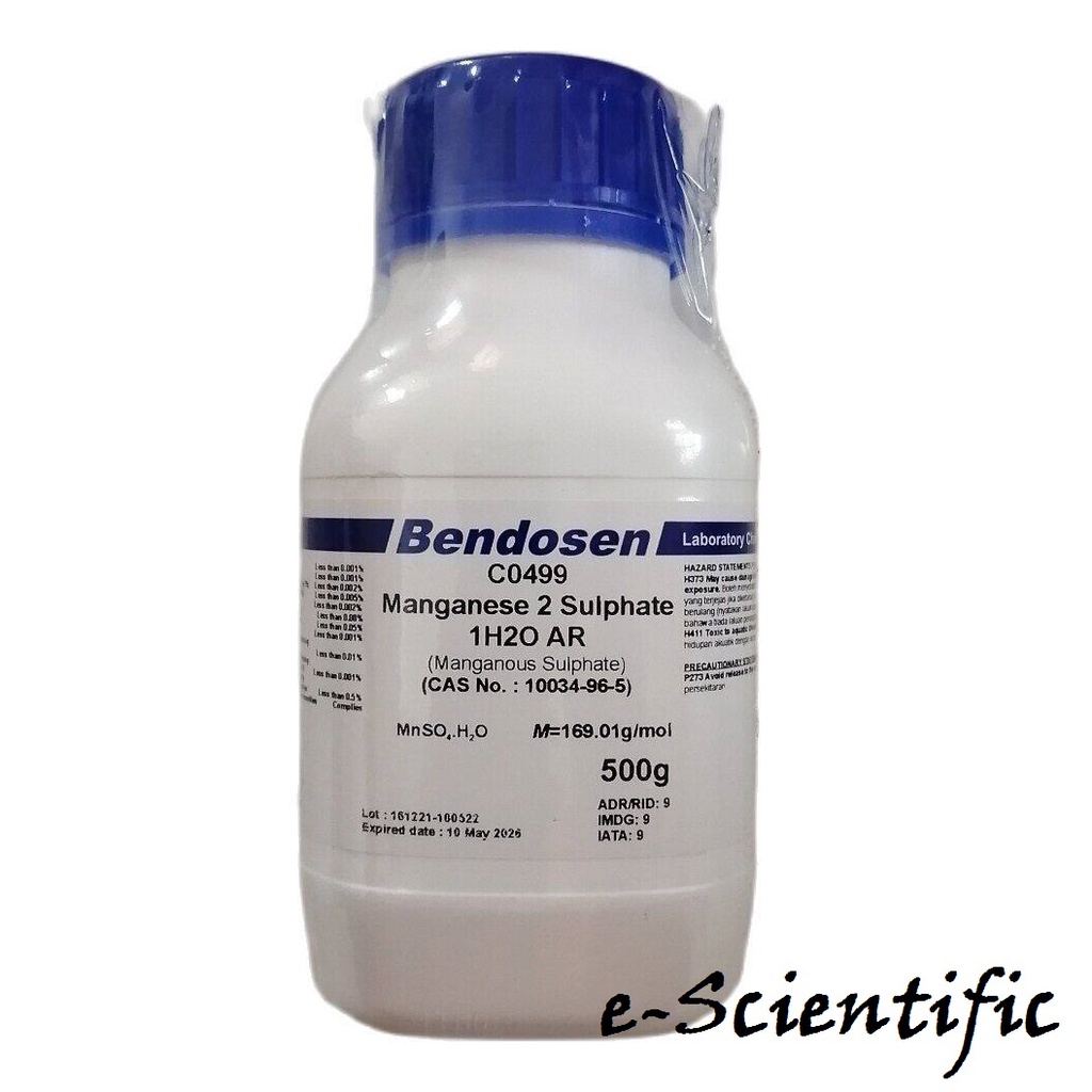 Manganese (II) Sulfate Monohydrate AR, 500g, BENDOSEN | Shopee Malaysia