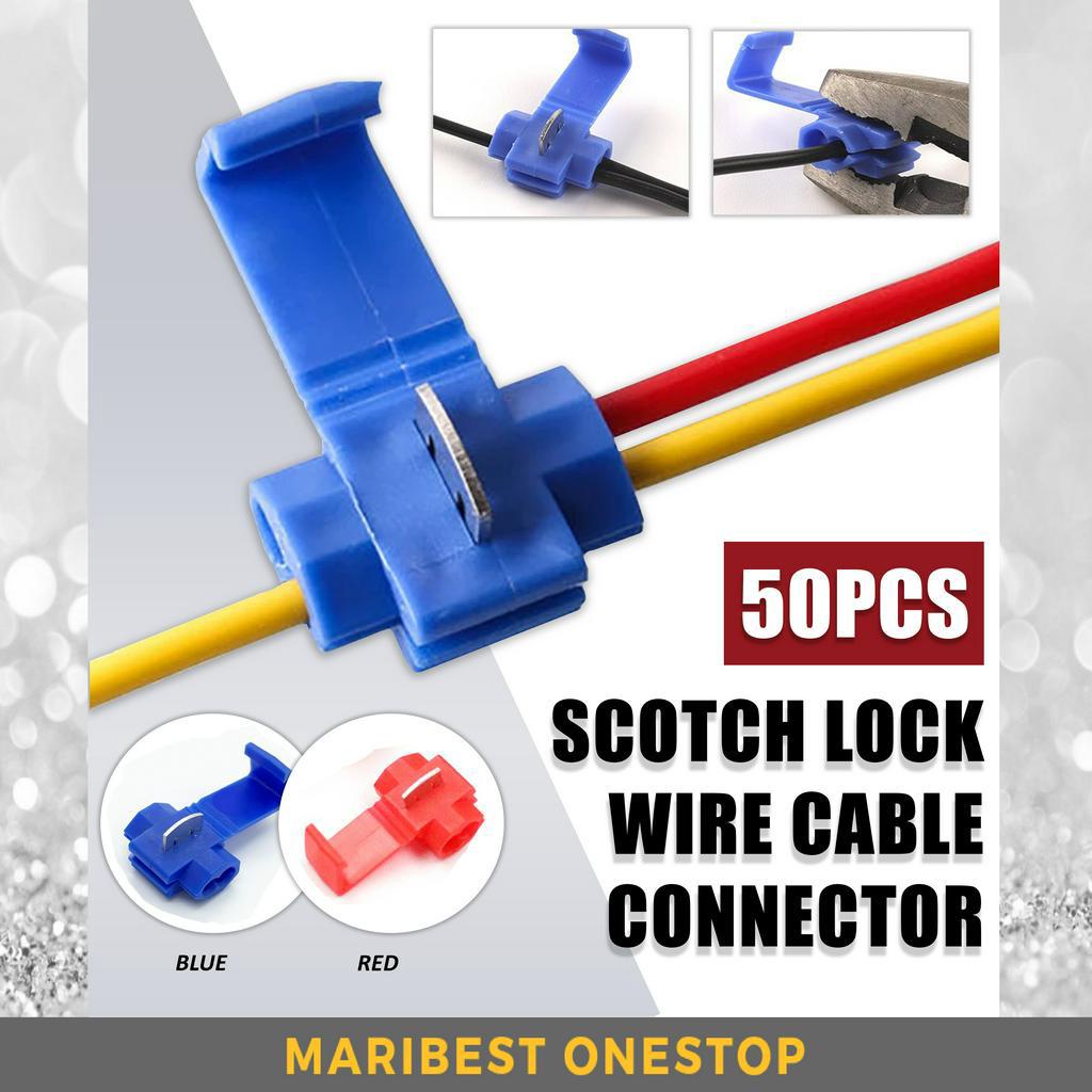 50PCS QUICK SCOTCH LOCK WIRE CABLE CONNECTOR CRIMP SCOTCH LOCK BLUE ...