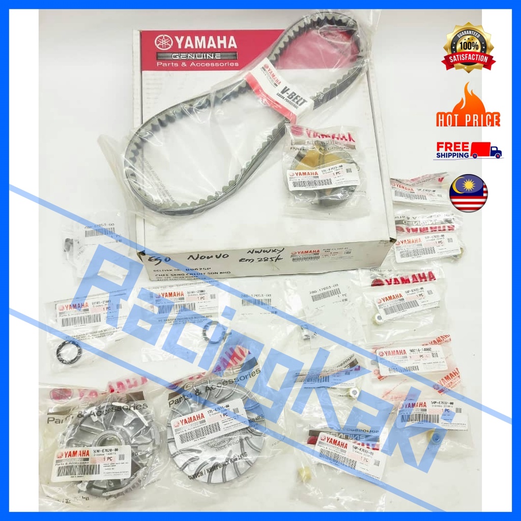 100% Original HLY Yamaha Ego S / Nouvo Timing Belt Set / V Belt + Front Pulley Racing Motorcycle ...