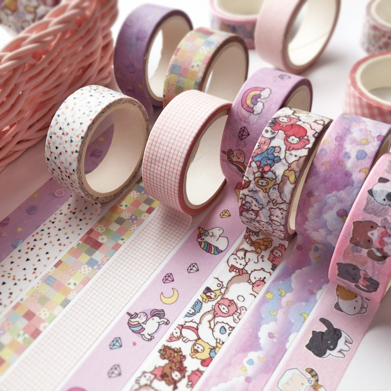 1Roll Creativity Cute Washi Tape Organizer Lattice Cartoon Masking Tape ...