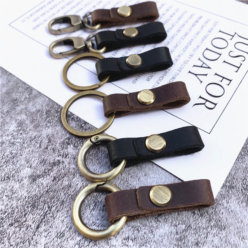 Leather Simple Keys strap Car Keychain Lanyard Finger Ring Personalized ...