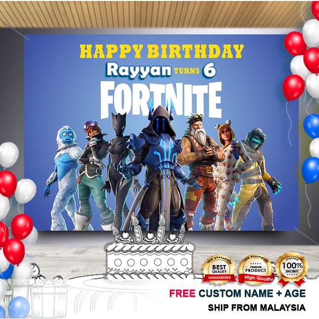 Birthday Banner / Birthday Backdrop / Hari Jadi - Fortnite | Shopee ...