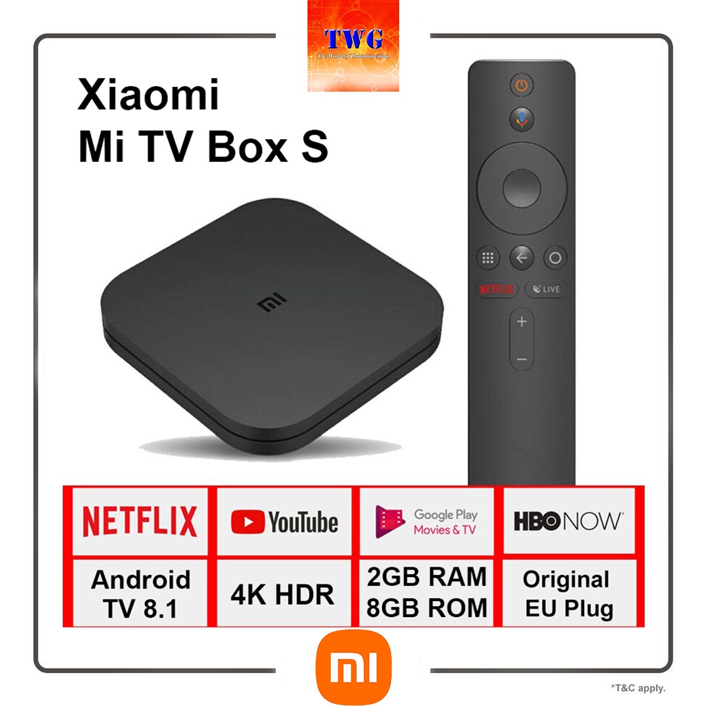 Xiaomi Mi Box S 4K HDR Android TV Box With Google Assistant Media ...