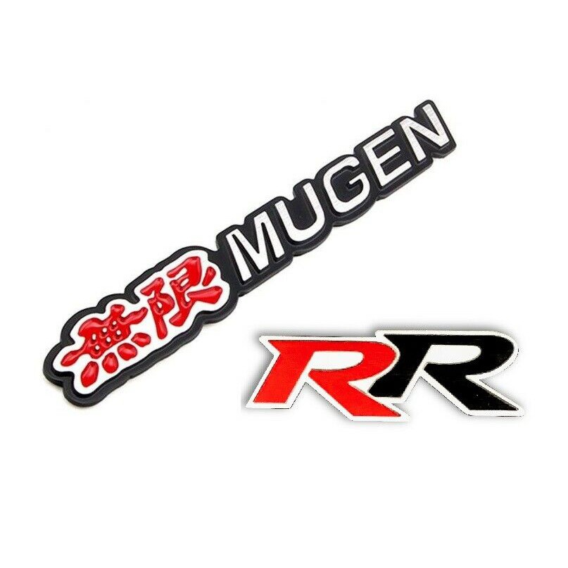 3D Aluminum Red MUGEN + RR Car Front/Rear Badge Fender Body Emblem ...