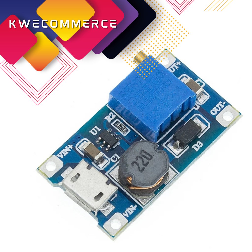 2A Boost Converter Module DC-DC Step Up Voltage Adjustable 2577 ...