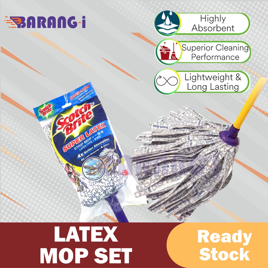 3M Scotch Brite Latex Strip Mop Set (1 Pc/Pack) 3M™ Scotch-Brite™ Latex ...