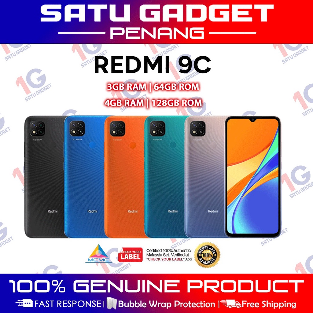 Redmi 9C (3GB RAM + 64GB RAM | 4GB RAM + 128GB ROM) with 1 Year Xiaomi Malaysia Warranty ...