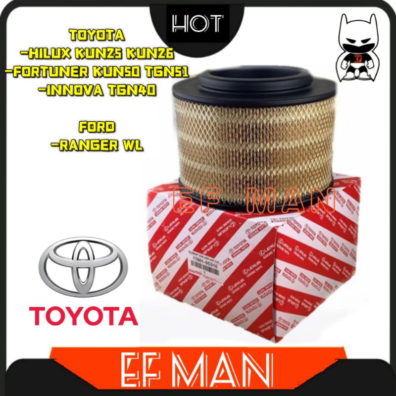 Toyota Air Filter 17801-0C010 Toyota Hilux Vigo Kun25 26 Ford Ranger WL ...