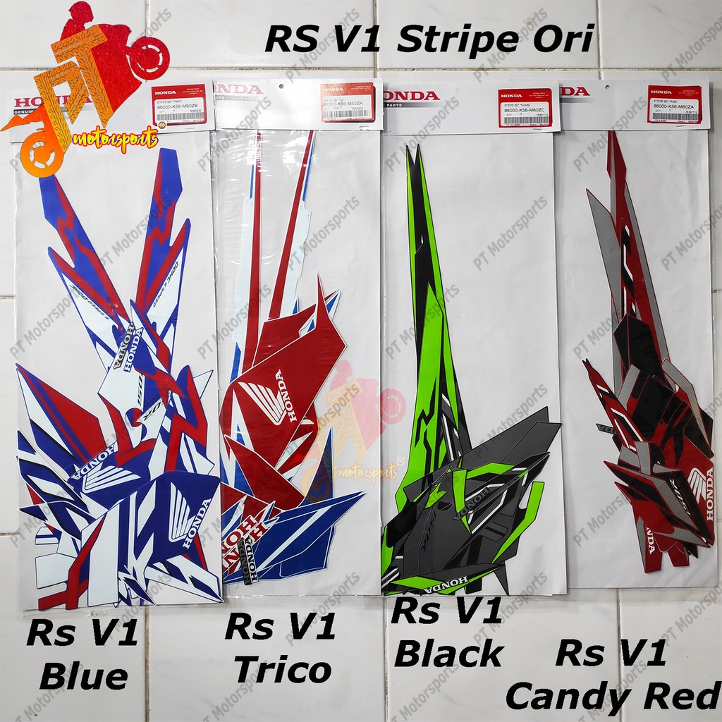 Rs150 Rs 150 V1 V2 V3 Sticker Stripe Orange Red Trico Blue Candy Red ...