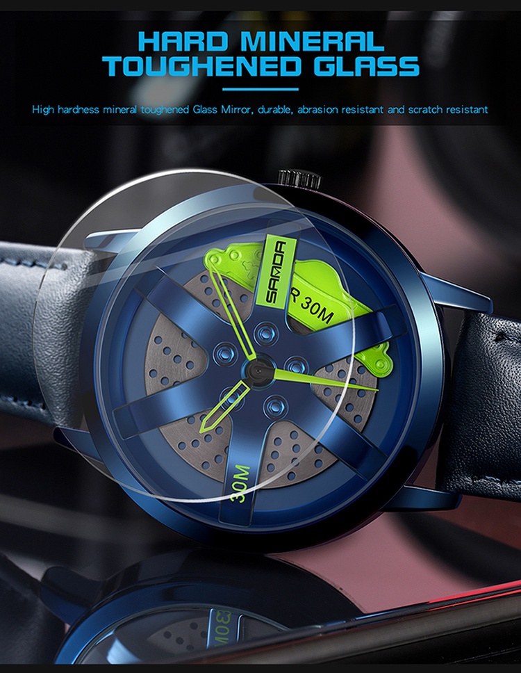 ANDA Wheel Rim Hub Watch Men Watches Rotation Rotating Dial Quartz ...