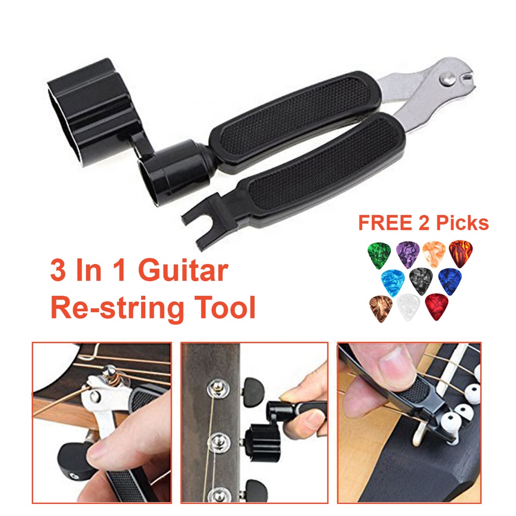 Guitar String Winder + Pin Puller + String Cutter Accessories Tool Set ...