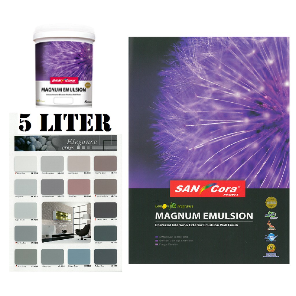 5 Litre SANCORA Magnum Emulsion CAT DALAM - GREY SERIES 🌸 | Shopee Malaysia