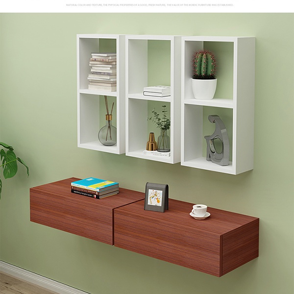 Creative Wall Hanging Chest of Drawer Living Room Wall Shelf Clapboard ...