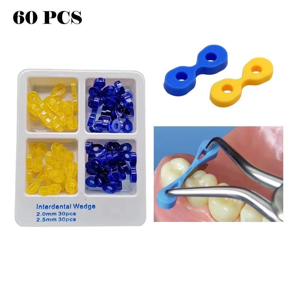 60Pcs Autoclavable Dental Tooth Seperator Elastic Rubber Fixing Wedges ...