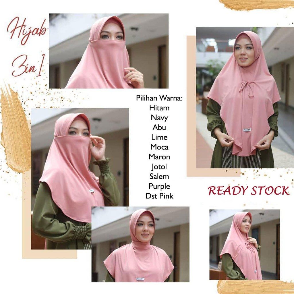 Malika Hijab SAFETY MASK NIQAB MAHESA ANTI CORONA / Instant Hijab ...