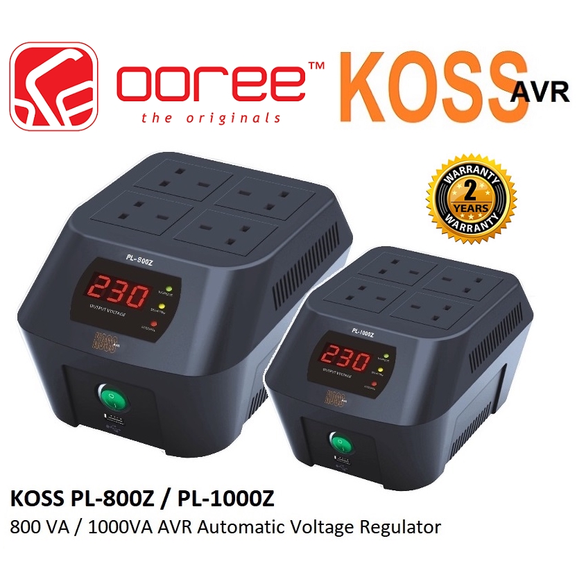 KOSS ACTIVA PL-800Z 800VA / PL-1000Z 1000VA AVR AUTOMATIC VOLTAGE ...