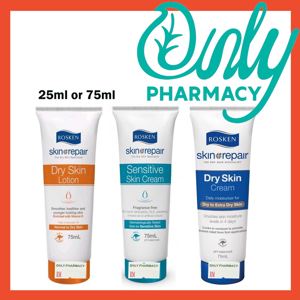 Rosken Dry Skin Lotion/Cream/Sensitive Cream 25ml or 75ml | Shopee Malaysia