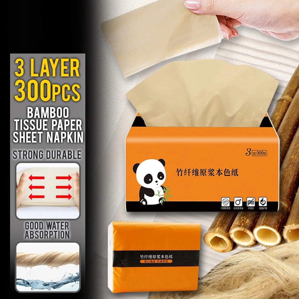 [Zenithville] [ 3 PLY LAYER / 300PCS ] Natural Bamboo Soft Facial ...