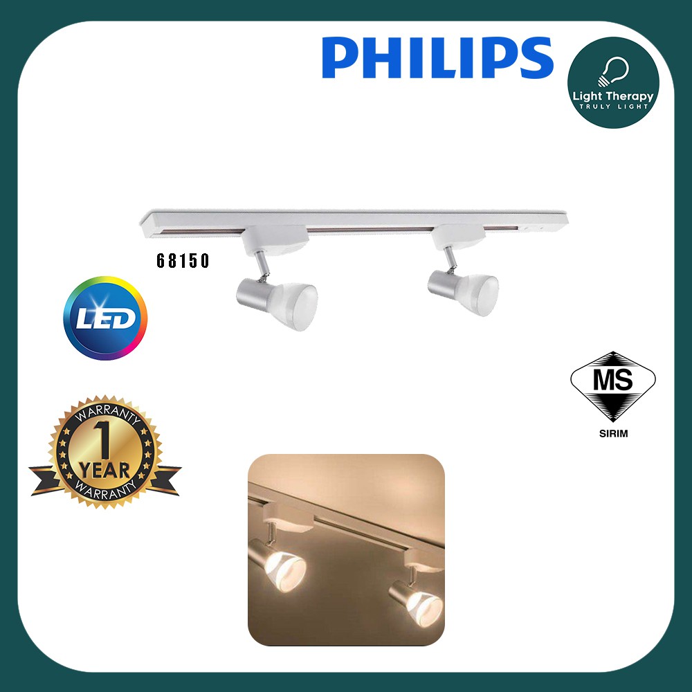 Philips LED Tracklight 2x3w Lampu Spotlight Rail Lighting Warmwhite ...