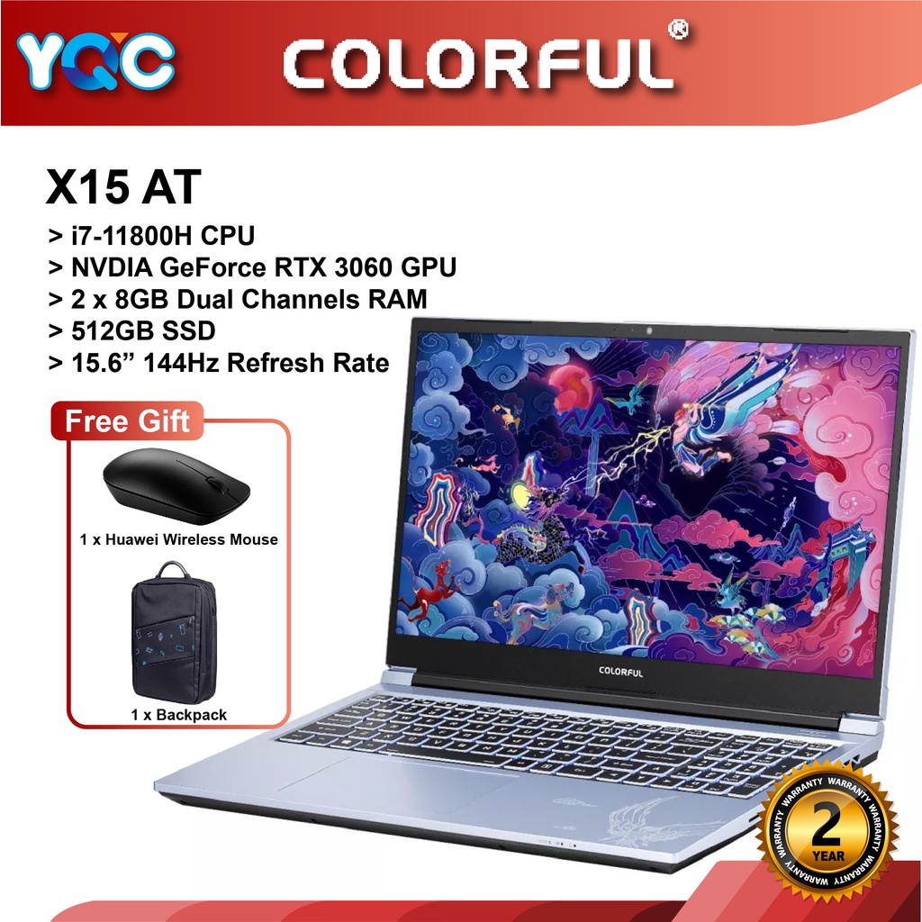 Colorful X15 XS 2022 Gaming Laptop | i7-11800H | RTX 3050Ti 4GB GDDR6 ...