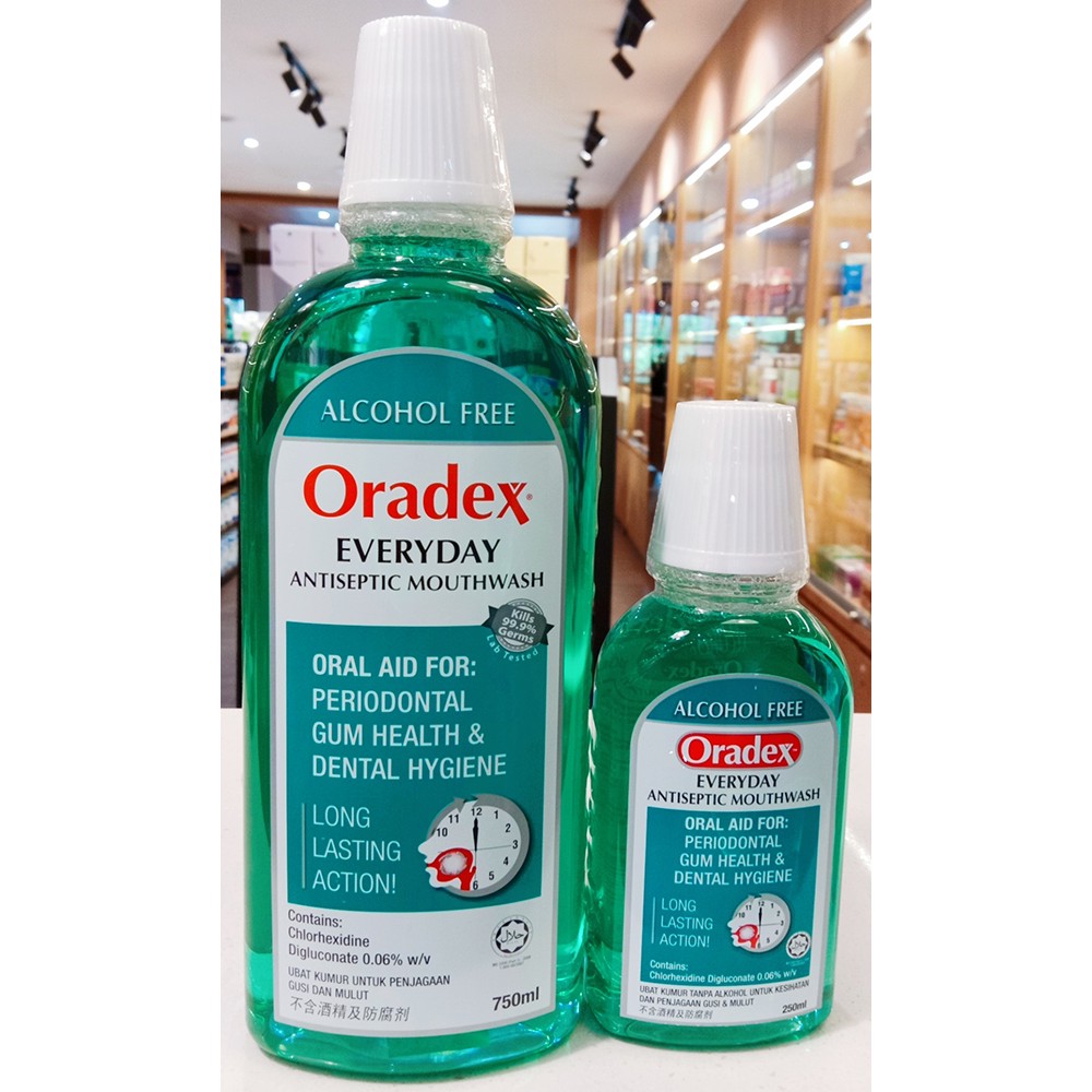 ORADEX EVERYDAY ANTISEPTIC MOUTHWASH (ALCOHOL FREE )250ML & 750ML EXP ...