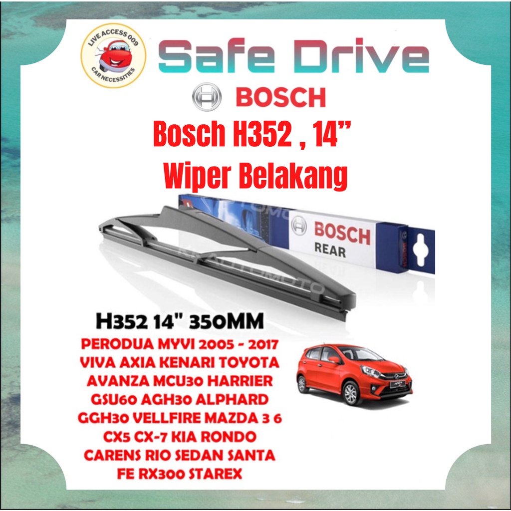 LA009 Wiper Belakang - H352 Bosch Rear Wiper Myvi Viva Axia Kenari ...