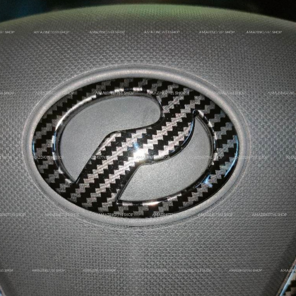 AMAZING PERODUA AXIA STEERING WHEEL LOGO EMBLEM BADGE DECAL FRAME COVER ...