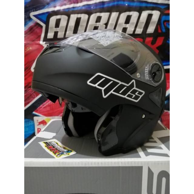 HITAM Helmet MDS PRORIDER BLACK DOFF DOUBLE VISOR Helmet MODULAR DOUBLE ...