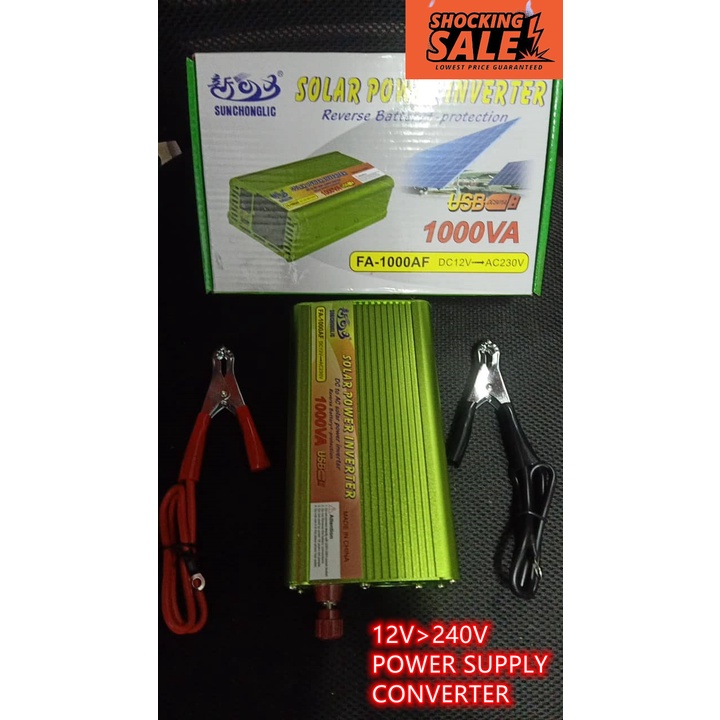 ⚡️SHOCKING SALE⚡️1000VA Solar power inverter dc to ac 12dcv to 230-240 ...
