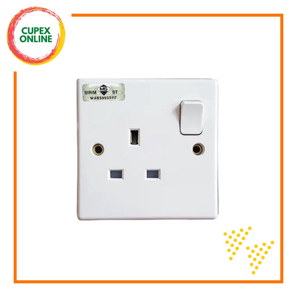 UMS PVC Switched Socket Outlet 13A 1G/2G White (cupex) | Shopee Malaysia