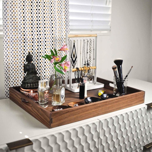 luxury Wooden Tray Tea Breakfast Serving Trays Modern Craft Plain Wood ...