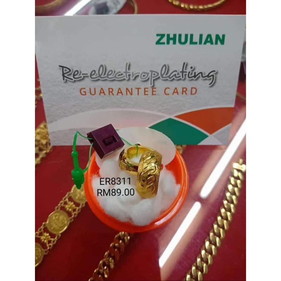 ORIGINAL ZHULIAN Subang saduran emas 999 atau 24k by Zhulian ER5023 ...