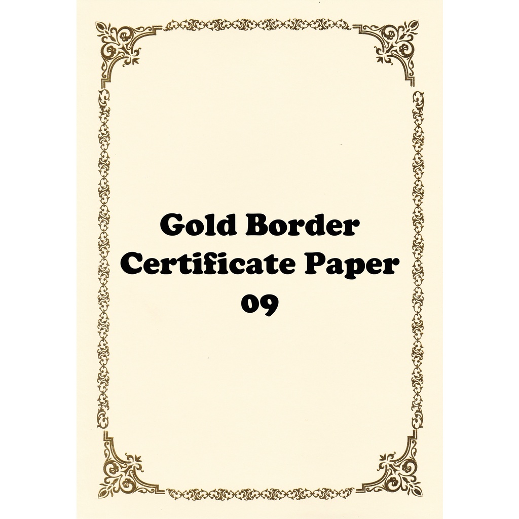 A4 Hotstamping Certificates / Gold Border Certificate Paper / Gold ...