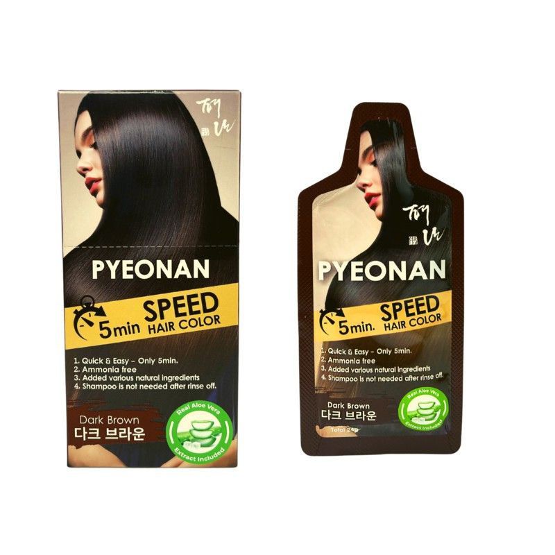 Ready Stock Pyeonan Speed Hair Color 5 sachets/pack- Black / Brown ...