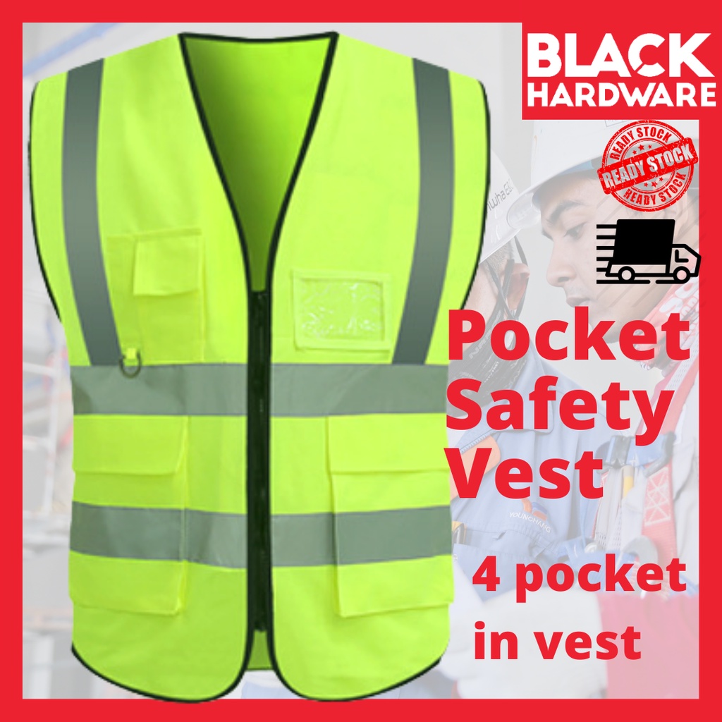 Black Hardware Outdoor Safety PPE Valcro High Reflective Green ...