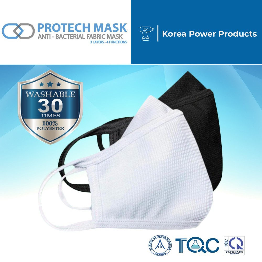 PROTECH Reusable Washable Fabric Cloth Antibacterial Face Mask ...