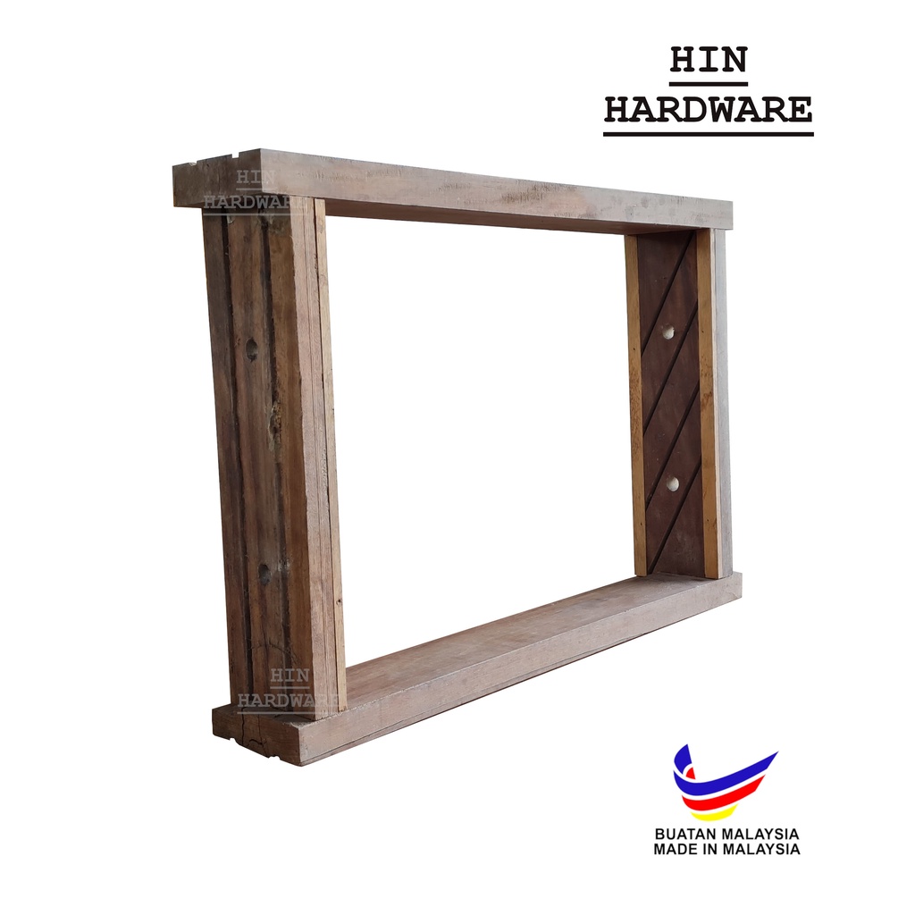 HIN Wood Window Frame 4D1L 590mm x 450mm / Frame Kayu Sisik Tingkap ...